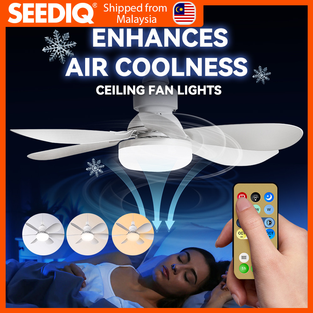 LED Ceiling Fan Light Wireless Remote Control Dimmable Lampu Kipas 200V ...