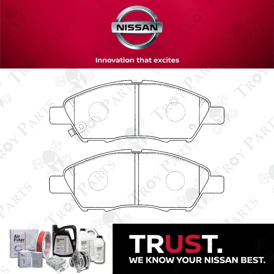 Original Nissan Front Brake Pad 41060-ED525 for Almera N17 Grand Livina L10 Latio C11 | Shopee ...