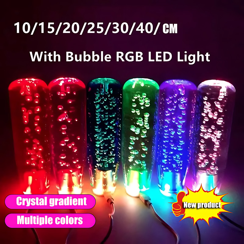 Universal LED Colorful Car Shifter Knob Gradient Crystal Bubble Style ...