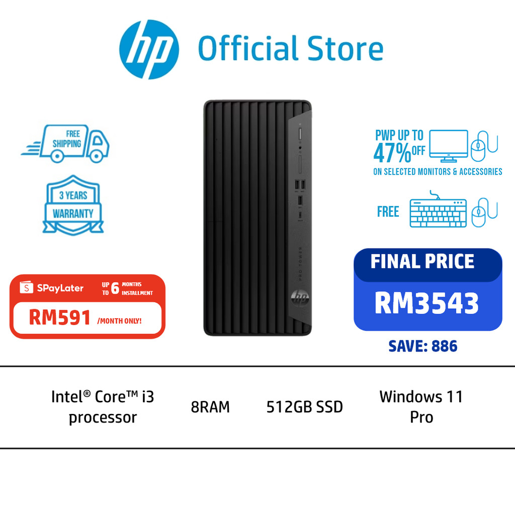 HP Pro Tower 400 G9 PCI Desktop PC / 14th generation Intel® Core™ i3 ...