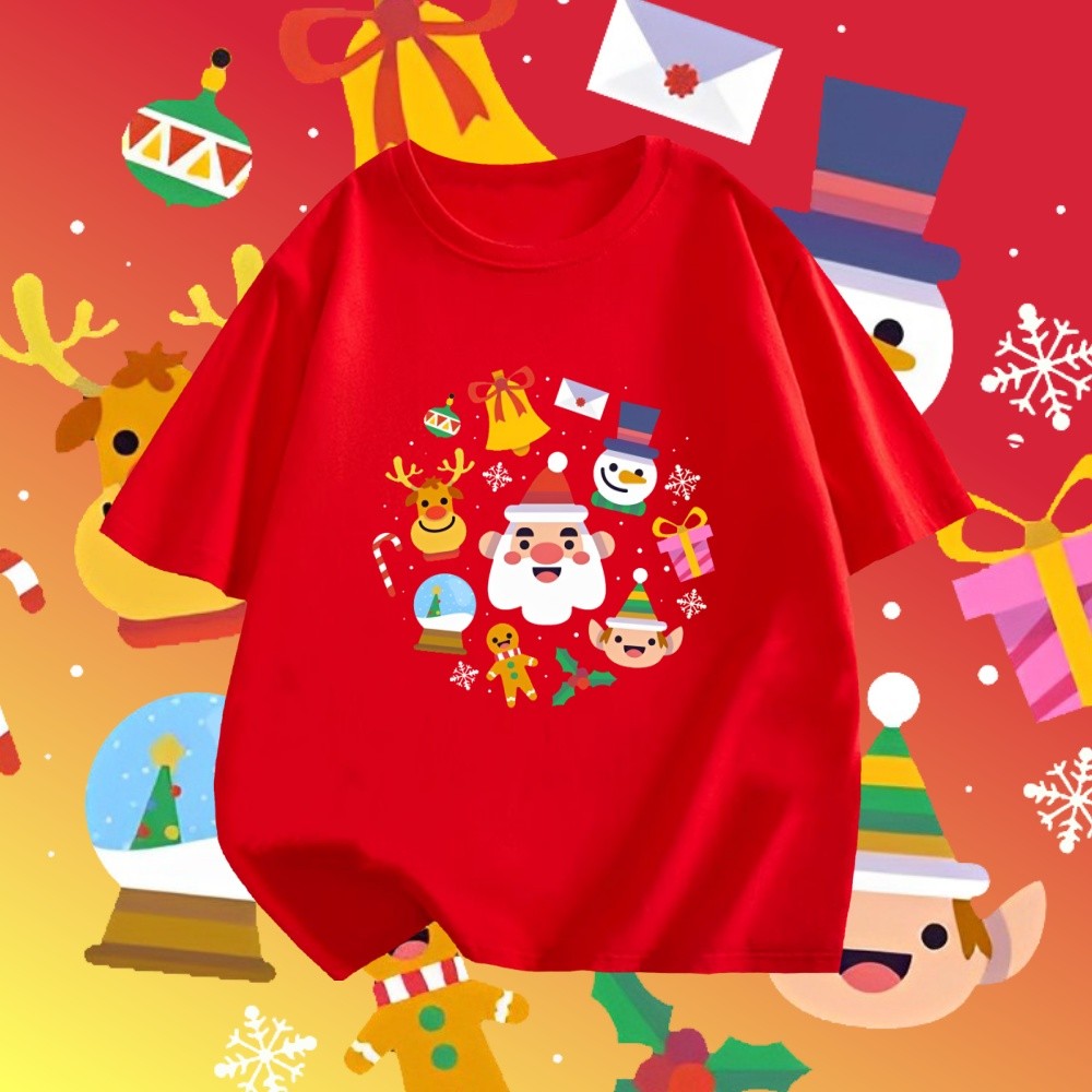 Baju raya 2025 Selamat Tahun Baru & Merry Christmas Corak Comel ...