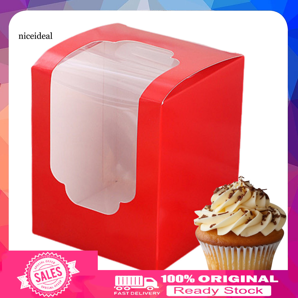 [Nice] Windowed Cupcake Boxes Food Safe Cupcake Packaging 10pcs ...