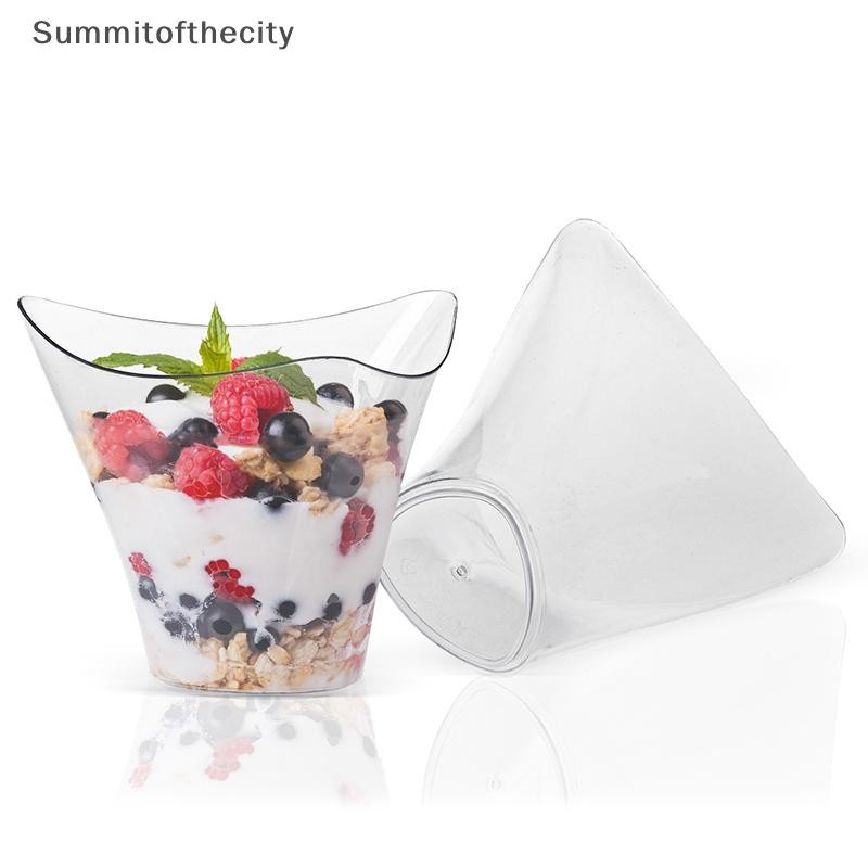 SUM 20pcs 100ml Disposable Plastic Dessert Cups Birthday Transparent ...