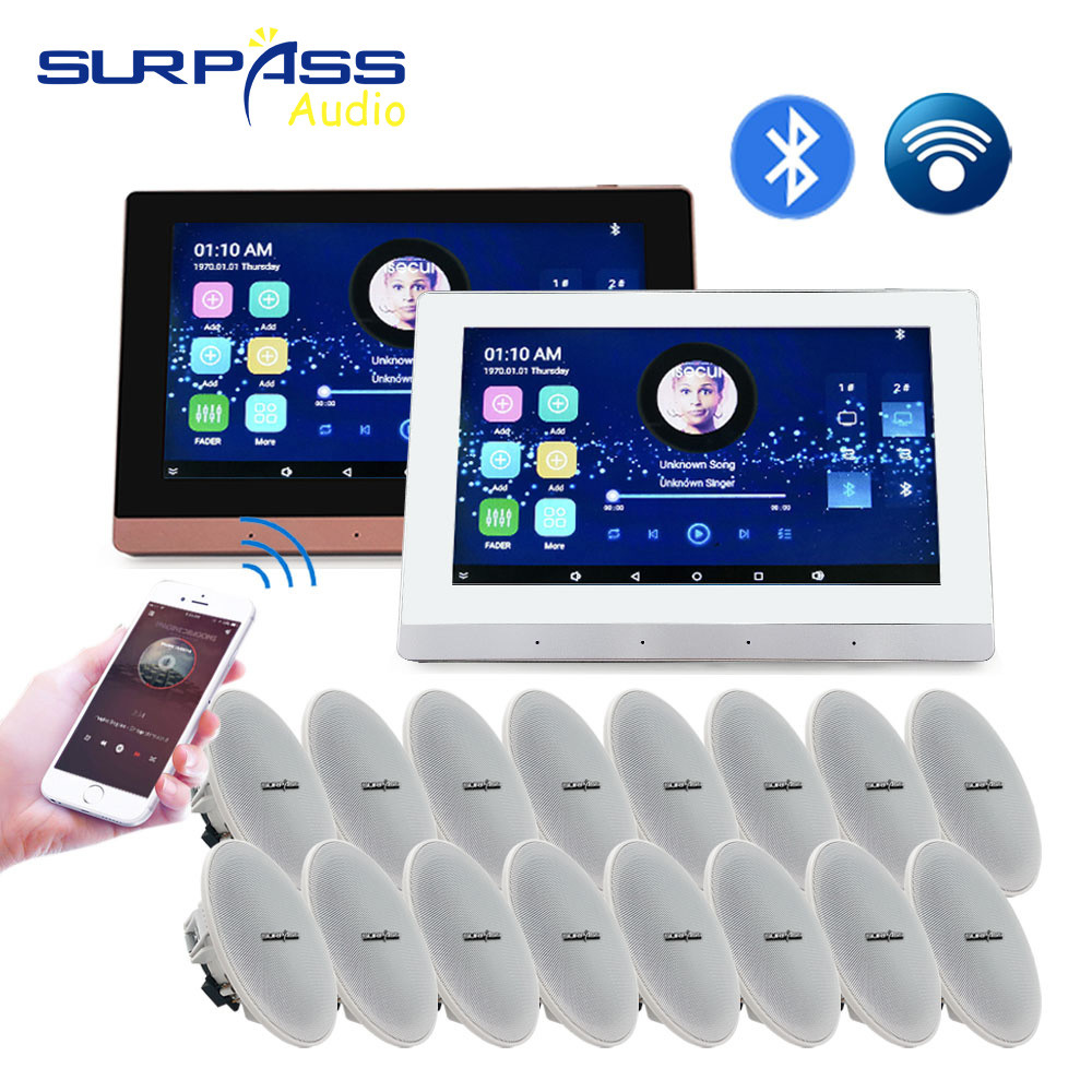 Touch Screen Bluetooth WiFi In Wall Android Amplifier Stereo PA Ceiling ...