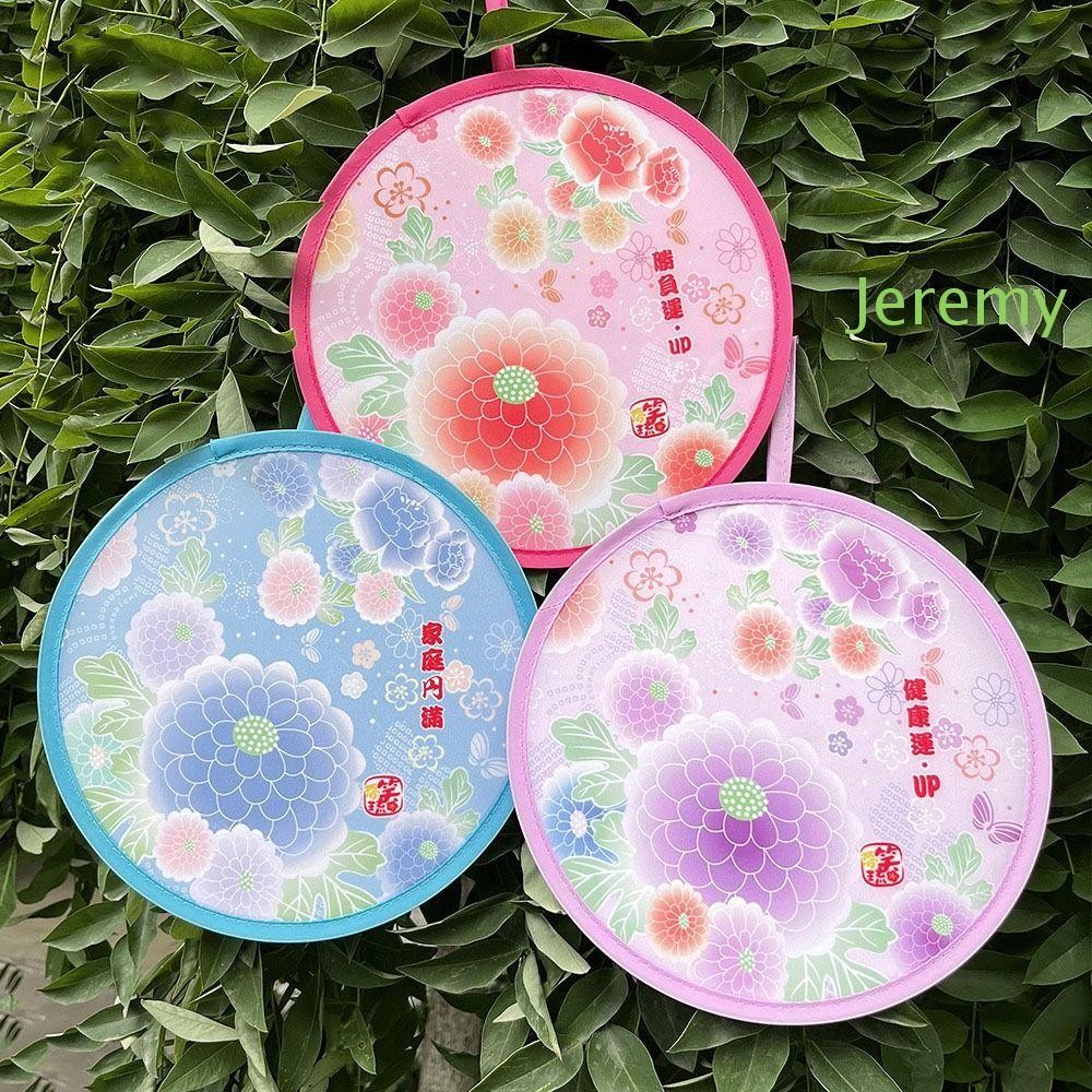 JEREMY1 Folding Flying Disk, Japanese Style Polyester Circular Fan ...