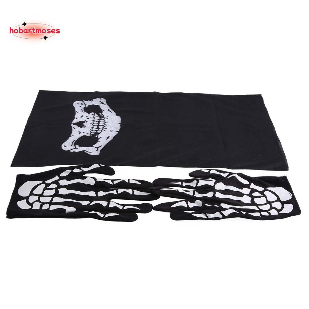 Halloween Mask Scary Skull Chin Mask Skeleton Ghost Gloves for ...