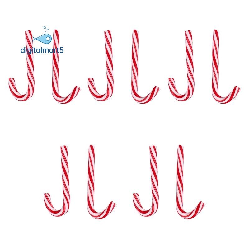 10PCS Christmas Red Cane Soft Pottery Jewelry Accessories New Year ...