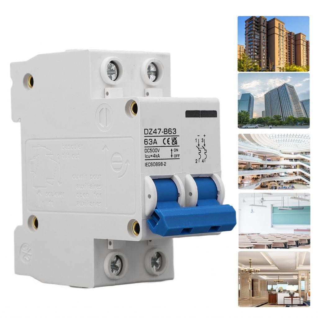 Ffggg Circuit Breaker 63A Type B Safe Protection Rail Mount DC 500V ...