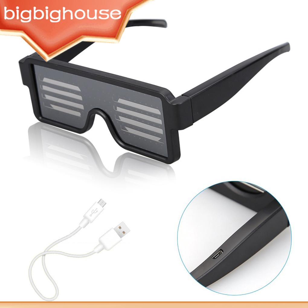 1/2/3 LED Glasses Glow Light Up Shutter Party Cosplay Costume ...
