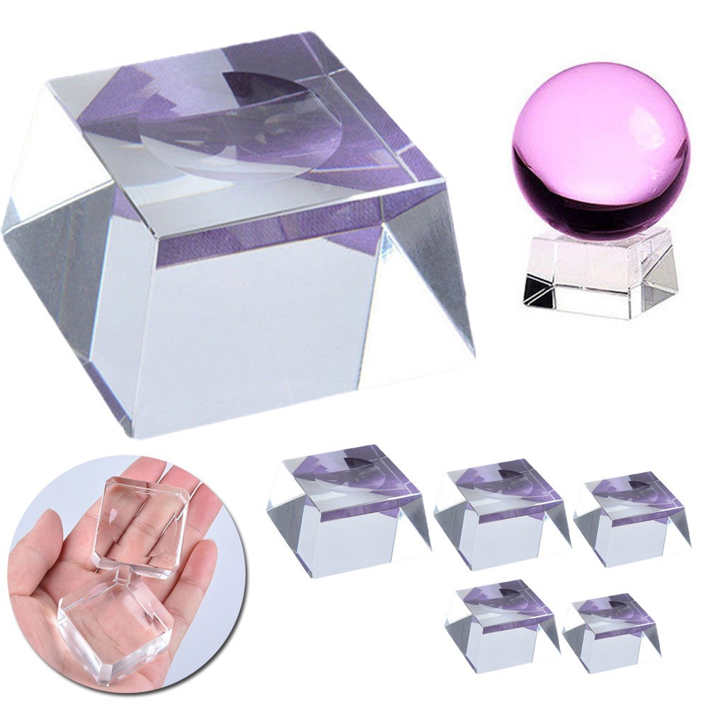 [Super] Clear Glass Ball Square Dimple Blocks For Crystal Ball Display ...