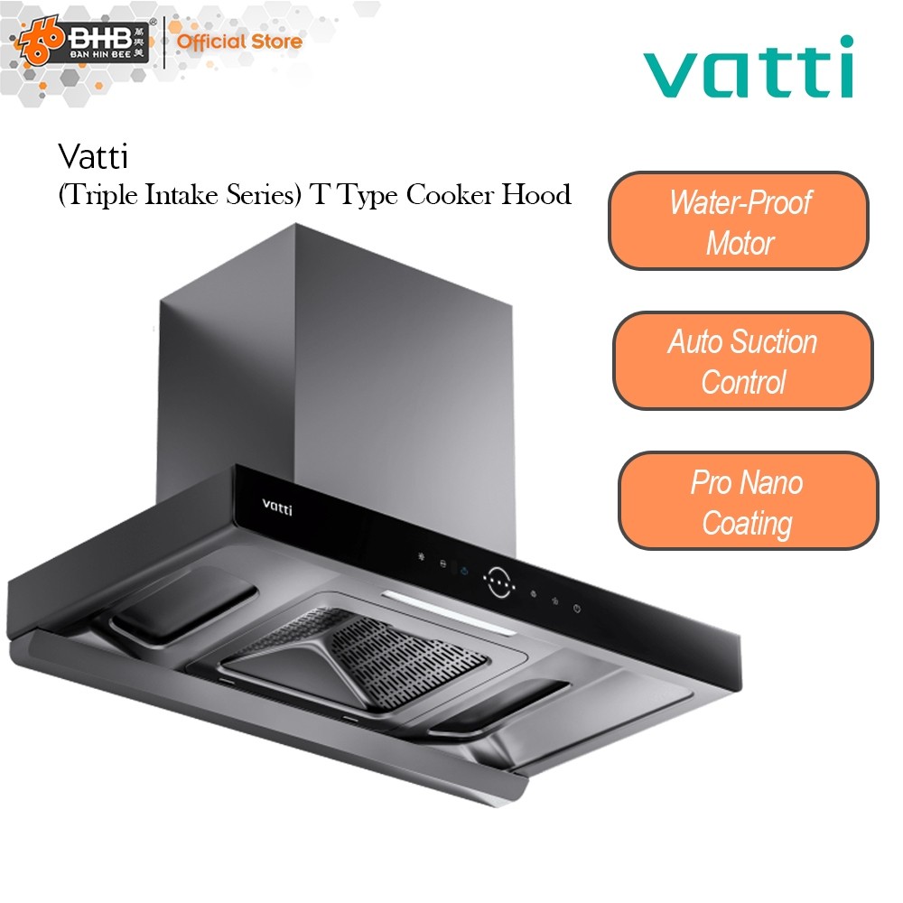 Vatti “Triple Intake Series” Chimney Hood T Type Cooker Hood 2500M3/H ...