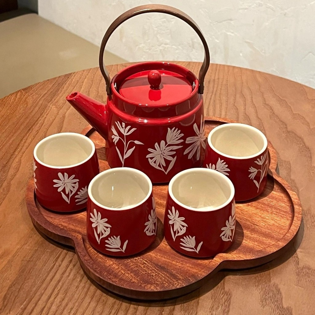 Medieval Lily Teapot Retro Household Tea Making Ceramic Afternoon Tea ...