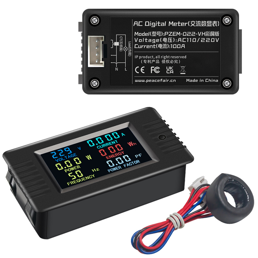 ZIQQUCU PZEM-020/022VH Color screen multi-function AC digital display ...