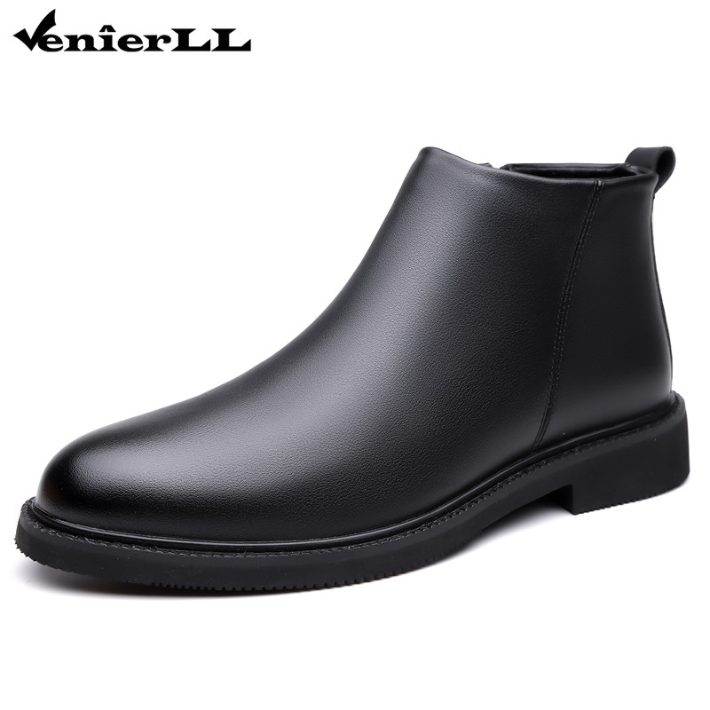Men's Chelsea Boots Leather Casual Chukka Ankle Boots Side Zipper Pull ...
