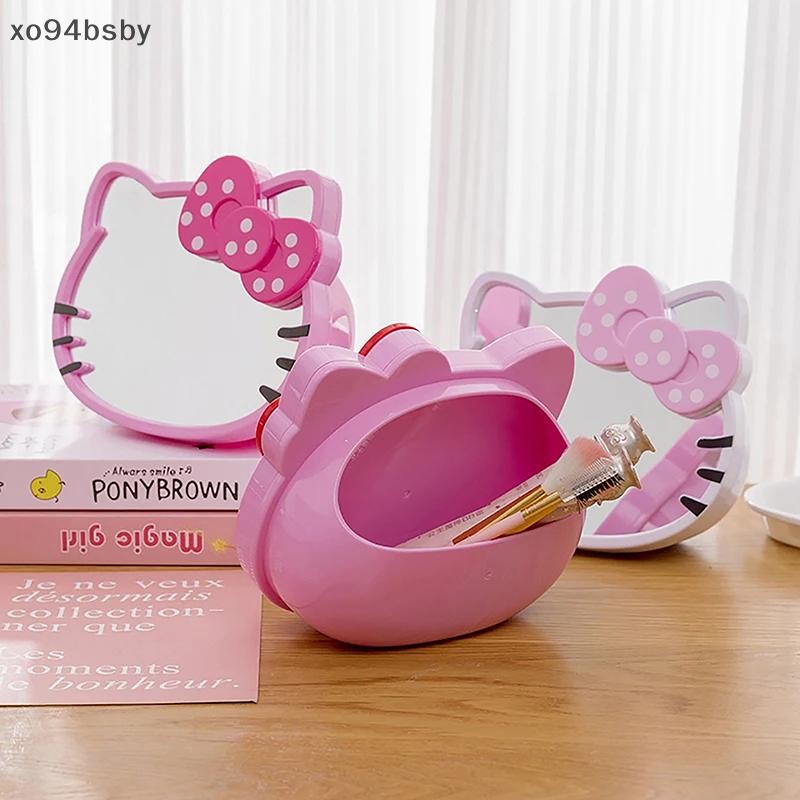 xo94bsby Kawaii Hello Kitty Shape Mirror Storage Rack Makeup Sundries ...