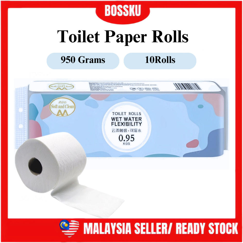 10 Rolls 3Ply Soft Wet Water Flexibility Toilet Tissue Toilet Rolls ...