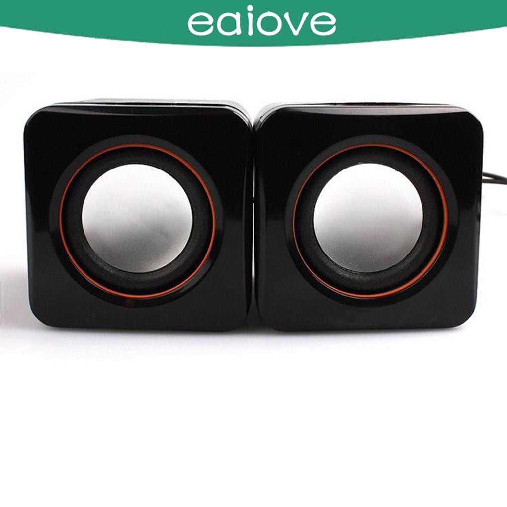 Mini Portable Compact Stereo Small Square Desktop 3.5mm Speaker Jack ...