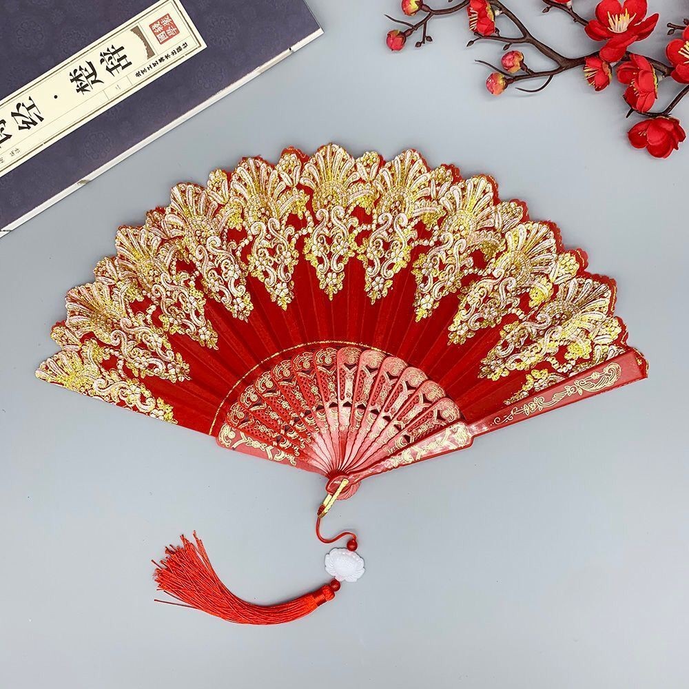 Single flower folding fan, Chinese fan, dance fan, Wing Chun fan ...