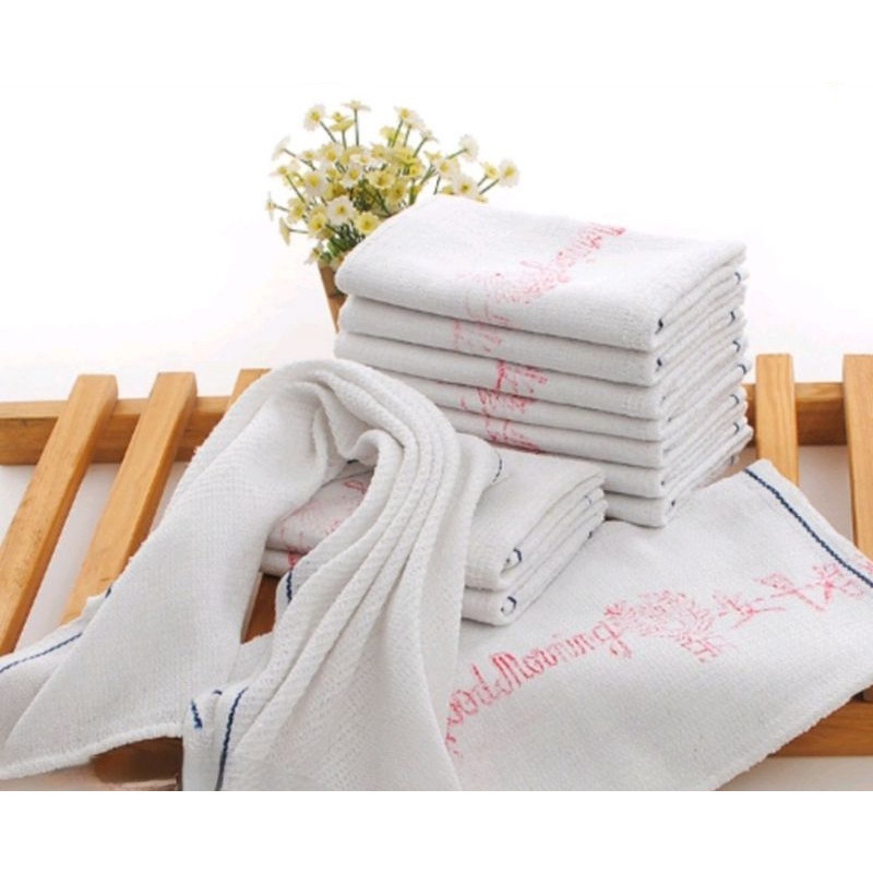 Good Morning Towel 96/ Grade A Tuala Selamat Pagi / white washcloth ...