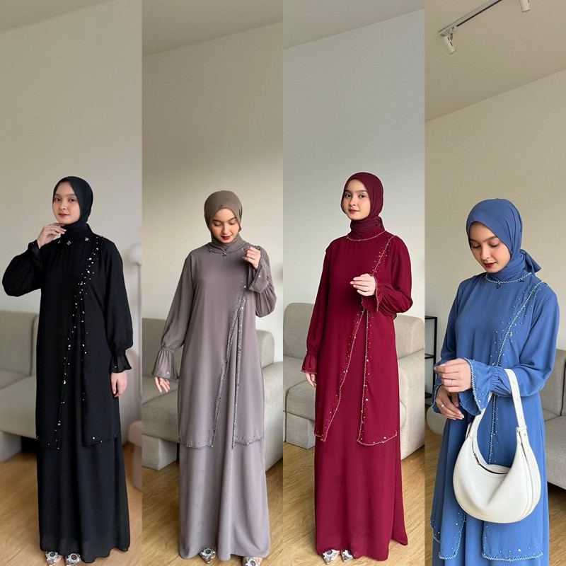 HL Nadira Maxi Dress Muslimah Design Trendy Sulam Manik Premium ...