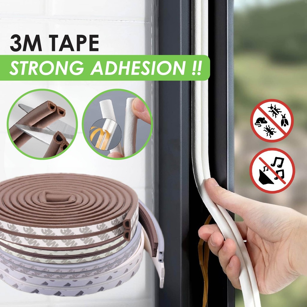 3M Premium Rubber Seal Strip 12M Waterproof & Soundproof Window Seal ...
