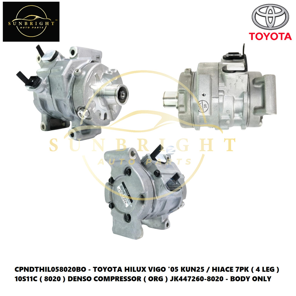 TOYOTA HILUX VIGO '05 KUN25 / HIACE 7PK ( 4 LEG ) 10S11C ( 8020 ) DENSO ...