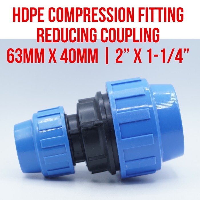 THNK Socket Reducer Coupler 63mm x 40mm 2" to 1 1/4" HDPE Pipe Connection Fitting | 2 to 1 1/4 ...