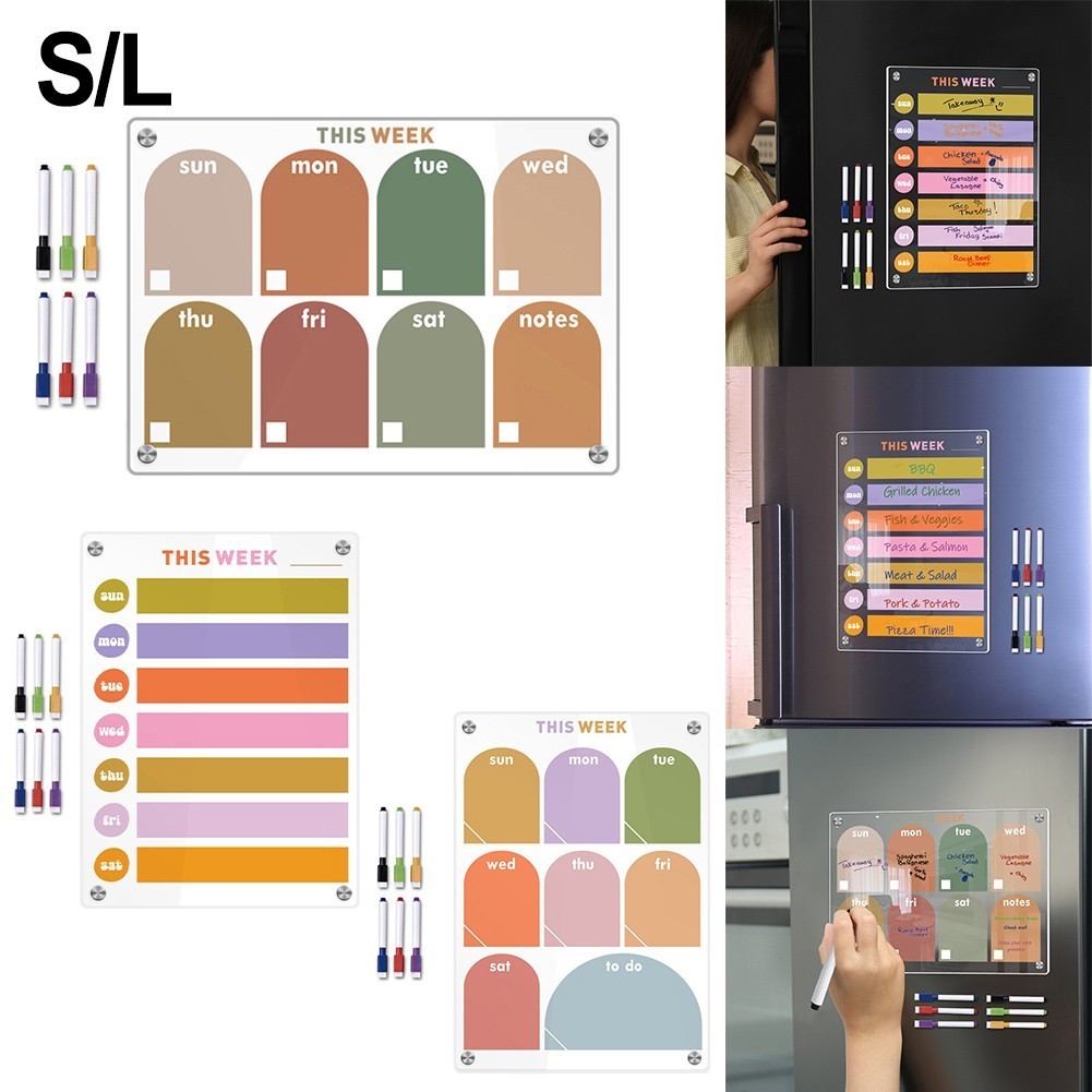【BEST HOT】Acrylic Magnetic Transparent Weekly Planner Message Board ...