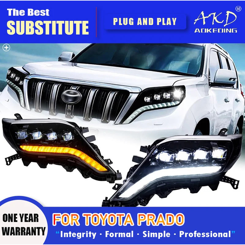 AKD Head Lamp for Toyota Prado LED Headlight 2014-2017 Headlights Prado ...