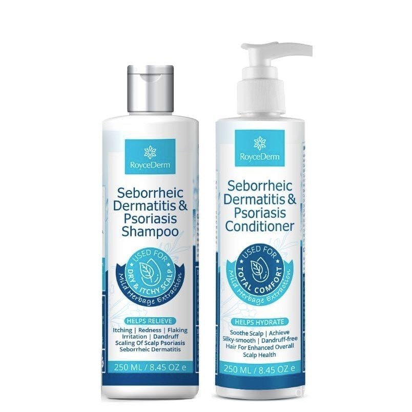 Roycederm Seborrheic Dermatitis & Psoriasis Shampoo and Conditioner Set - Effective Scalp ...