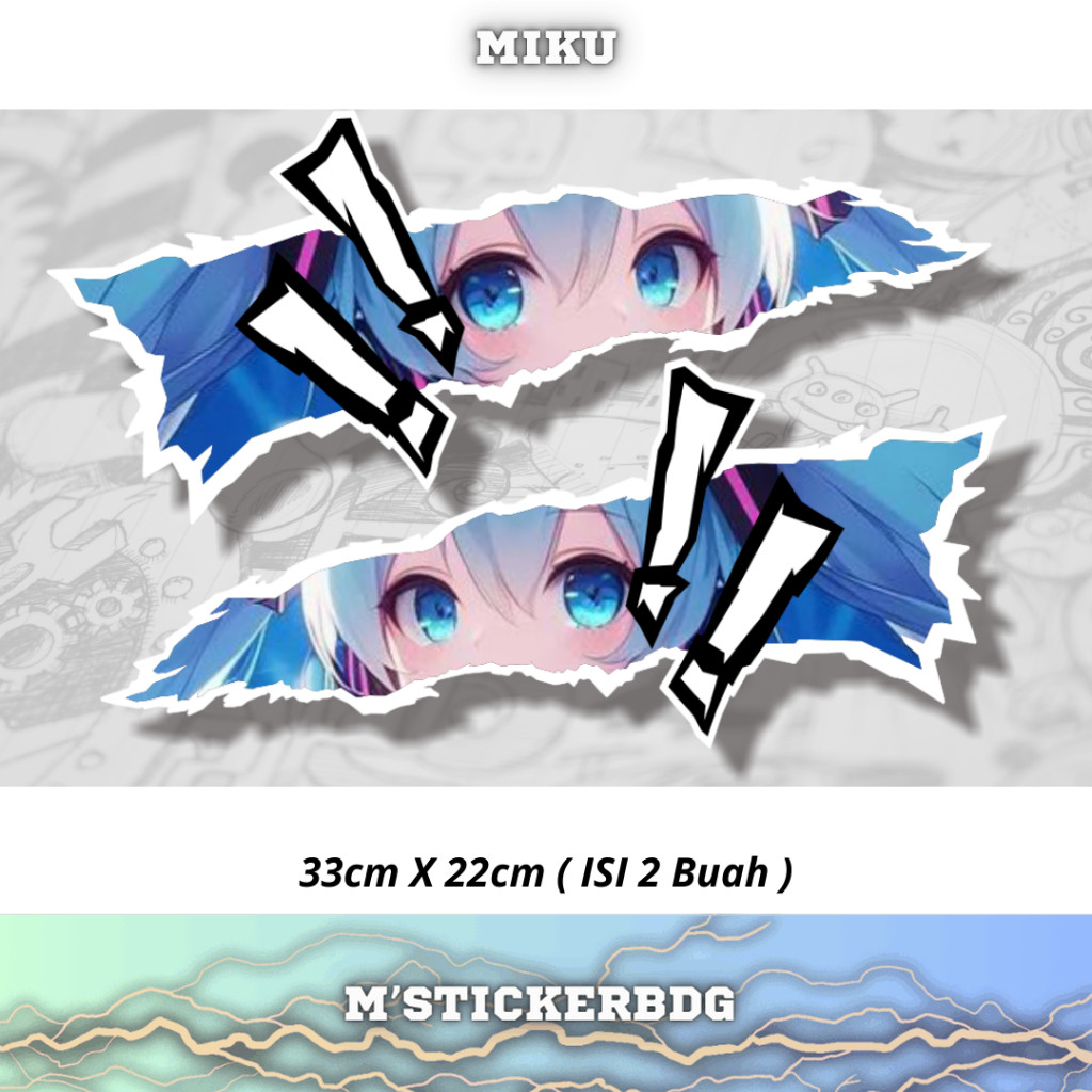 MATA Stripping Stickers All Types of Motorcycle Print Miku Anime Eye ...