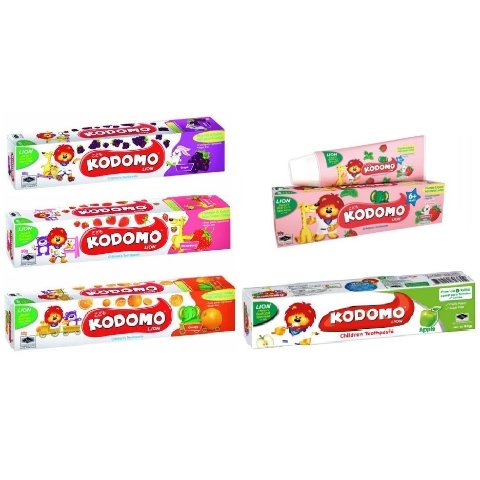 KODOMO Lion Toothpaste - Apple / Grape / Orange / Strawberry / Strawberry Mint 15g / 60g / 80g ...