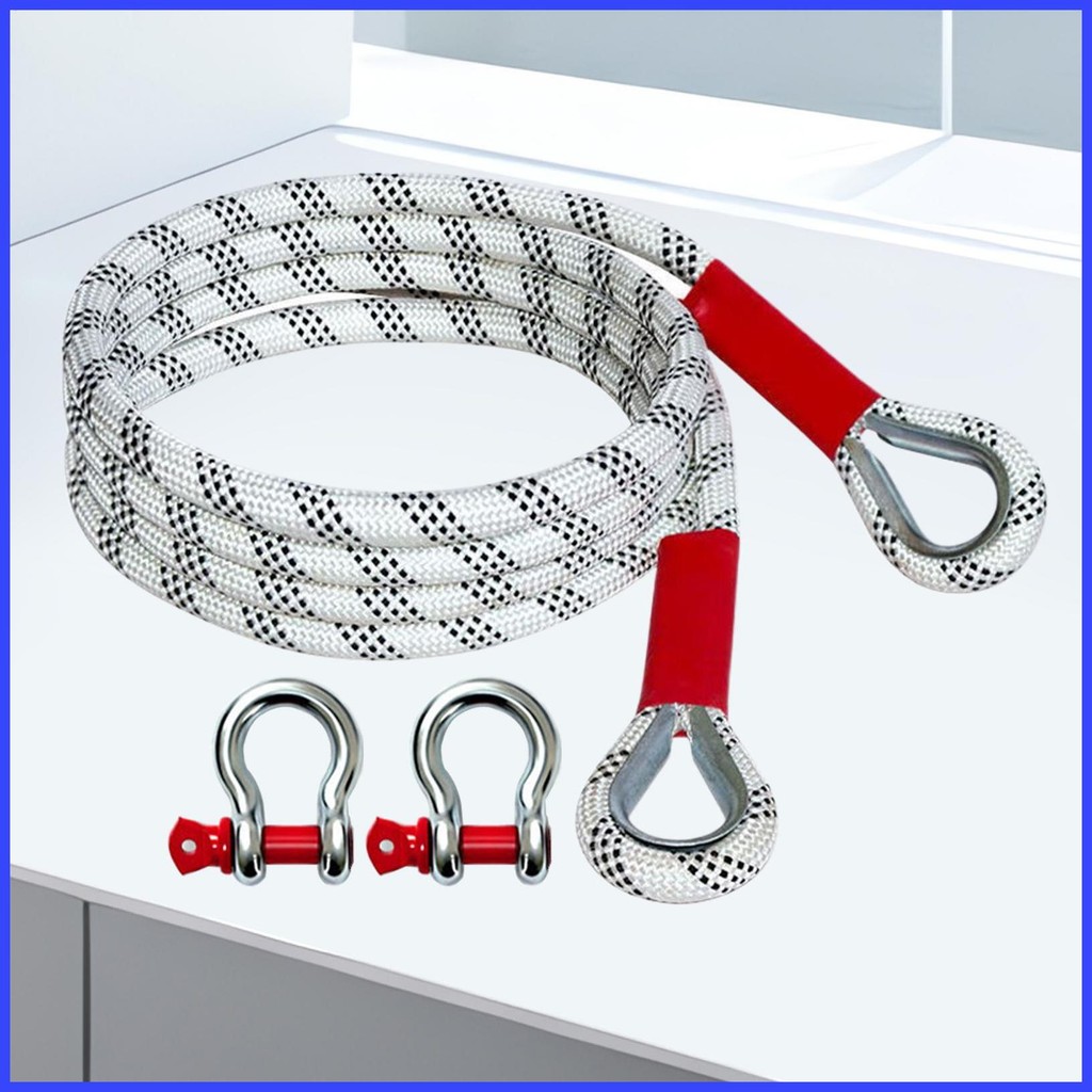 Tow Rope Heavy Duty High-Density Weaving Traction Rope with 2 D-Ring ...