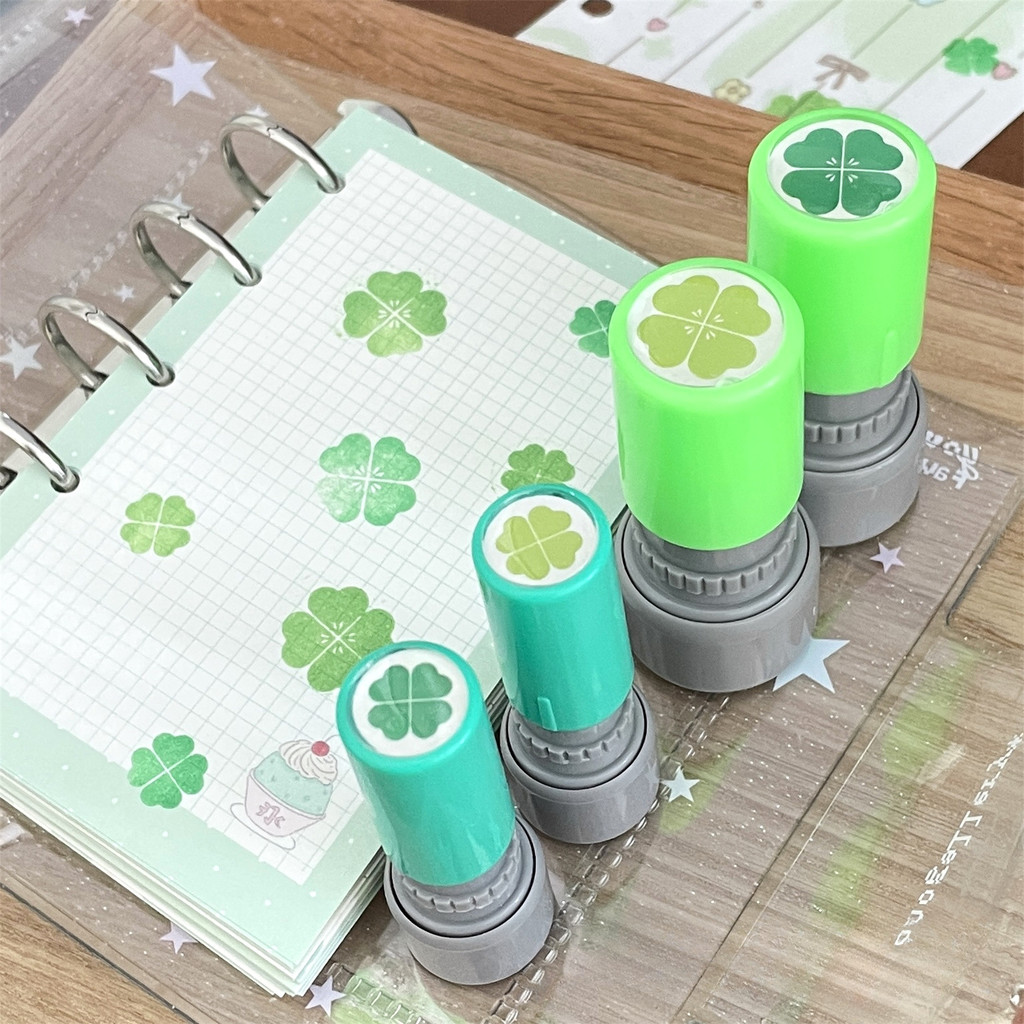 Ins Four Leaves Clover Ink Stamp DIY Scrapbook Greeting Card Gift ...