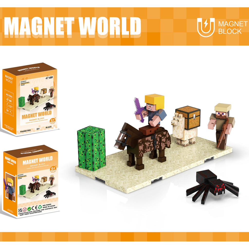 Minecraft Magnetic Assembling Building Blocks, MC Game Scene minecraft ...