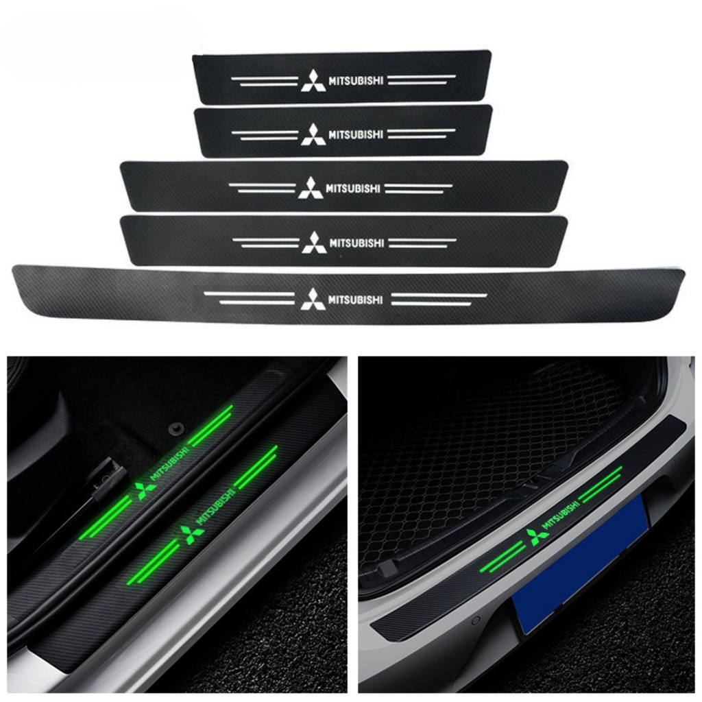 RD Car Door Sill Protector Carbon Fiber Luminous Auto Rear Bumper ...