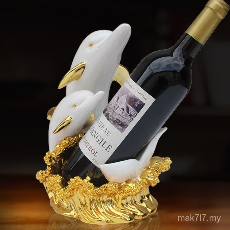 Alat letak barang rak wain merah lumba-lumba gaya Eropah yang kreatif ...