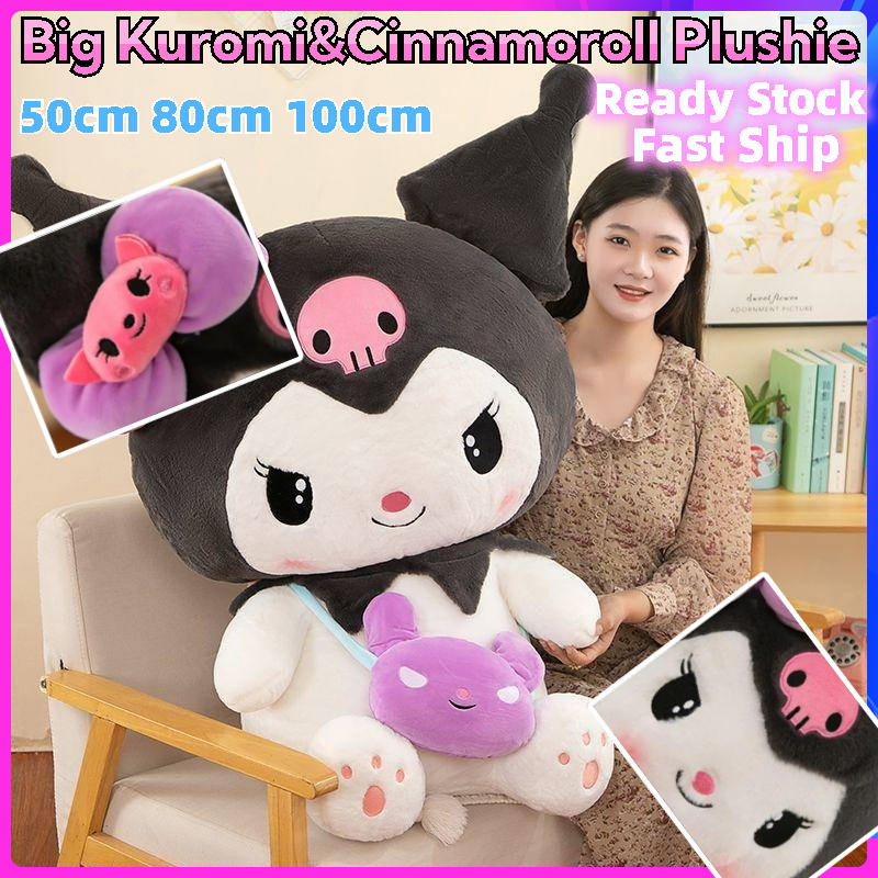 (Ready Stock) 82cm 100cm Kuromi plush toy Cinnamoroll Stuffed Toy ...