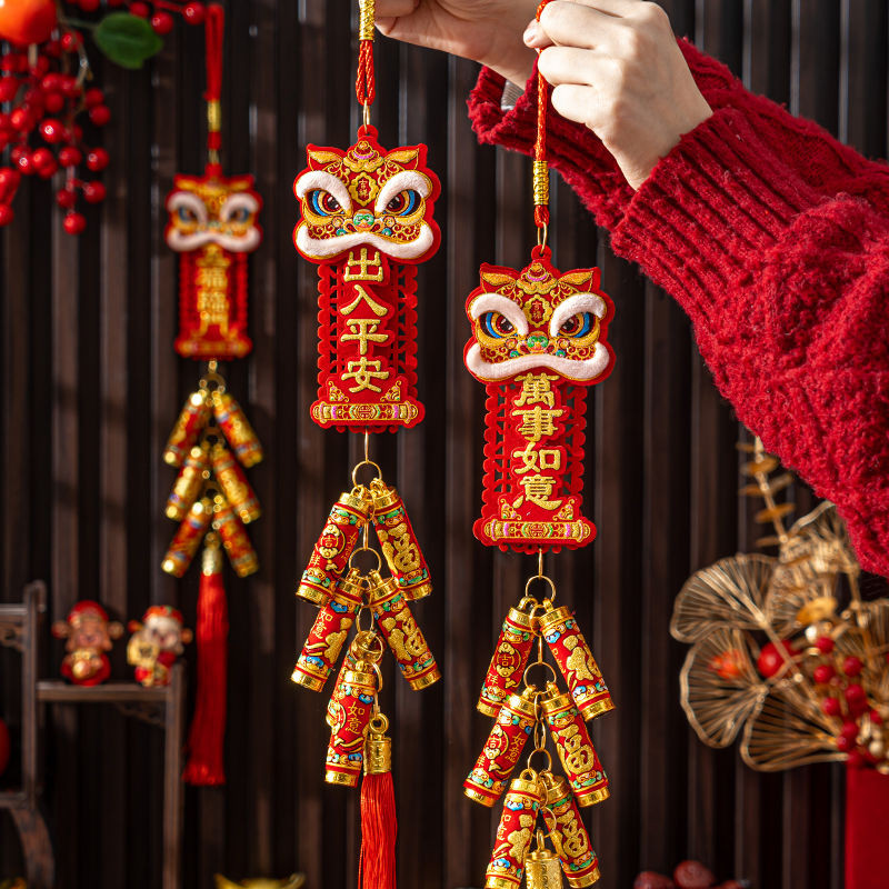 2025 Year of the Snake Firecracker Pendant New Year Spring Pendant ...