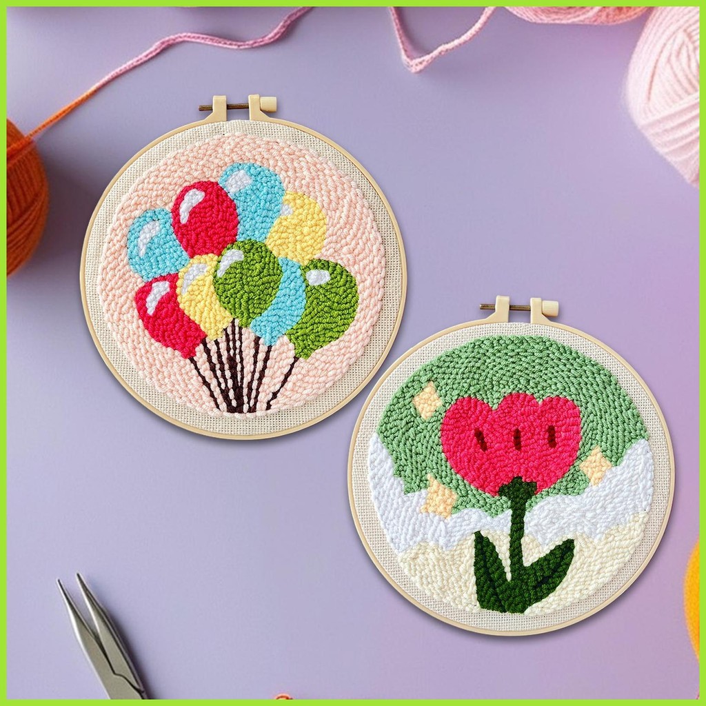 Beginner Embroidery Kit With Hoops 3-in-1 Punch Needle Kit For ...