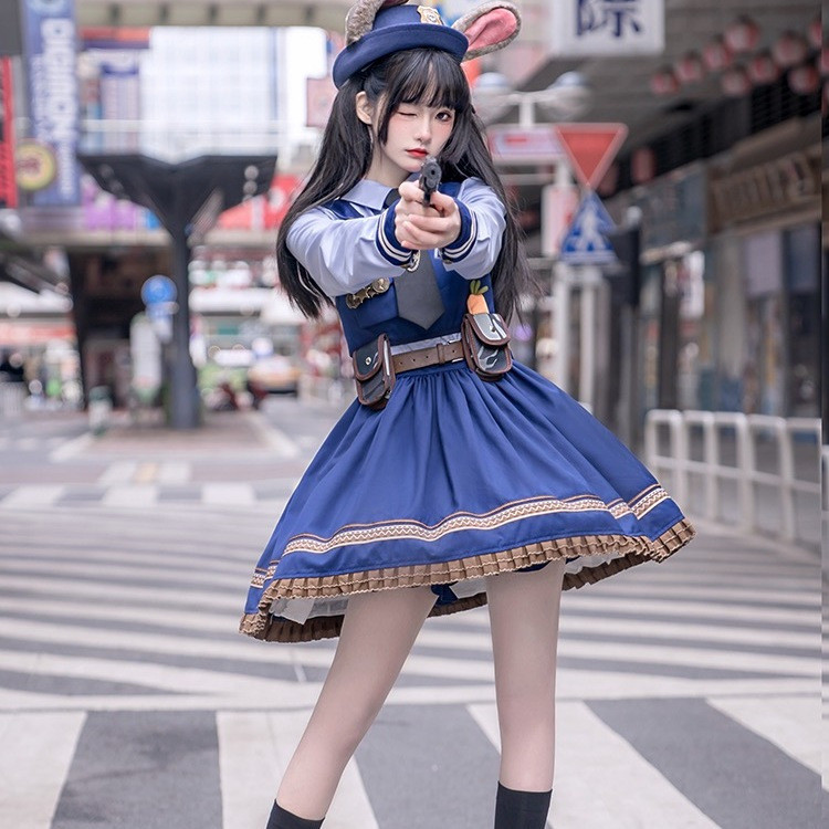Rabbit Police Officer Cartoon cos Suit Judy Comic Exhibition Dress Suit ...