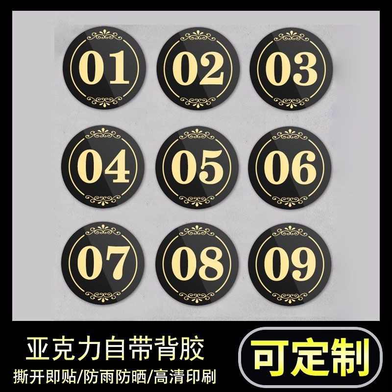 Straw Straw Number Cafe Nombor Meja Acrylic Number Number Plate Signage ...