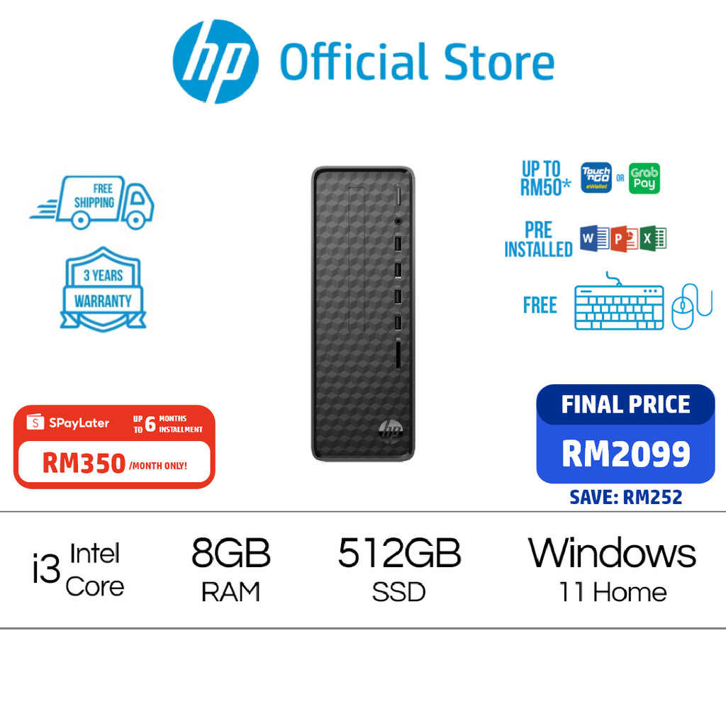 HP Slim Desktop PC S01-pF3007d / 13th Generation Intel® Core™ i3 ...