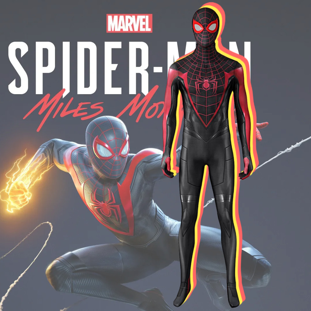 Marvel/Spider-Man PS5 Cosplay Costume: Miles Morales Tight Jumpsuit and ...