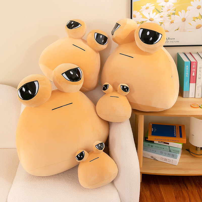 Sad My Pet Big Eyed Alien Stuffed Plush Doll Game Peripheral POU Snail ...