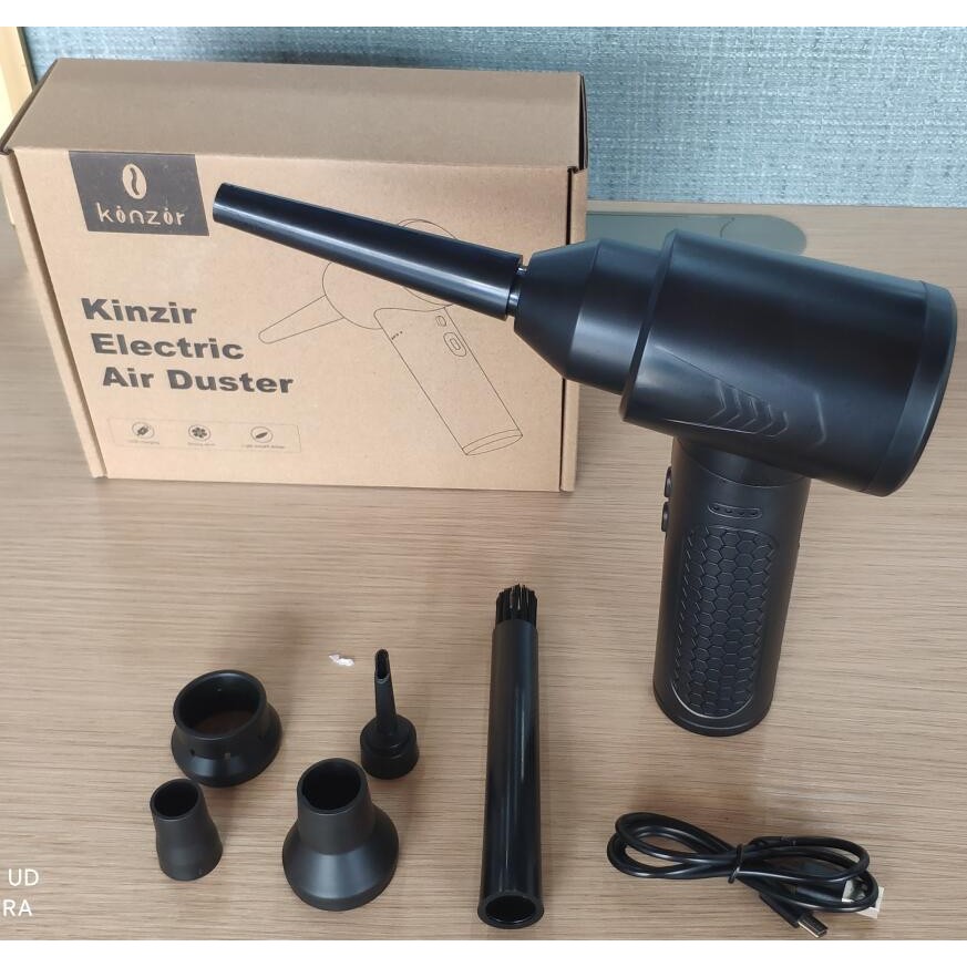 Air Duster Inflator Vacuum Pump 3-IN-1 with Light 3 Gear Adjustable ...