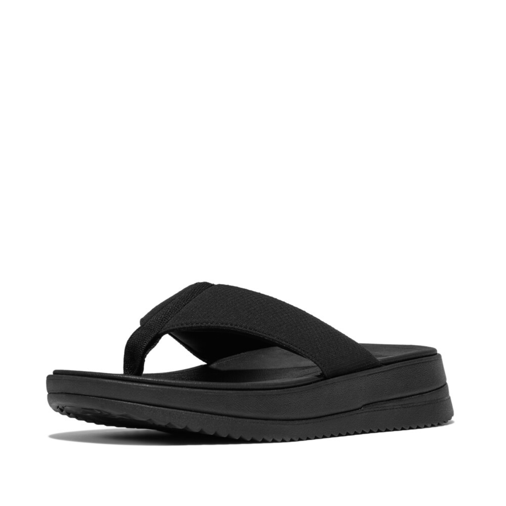 FitFlop SURFF Water-Resistant Ripstop Toe-Post Sandals - All Black (IF4 ...