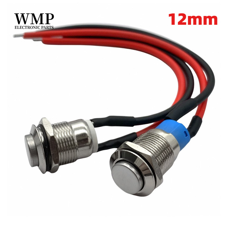 12mm 2Pin Metal Button Switch 3A 250V AC Latching / Momentary ...