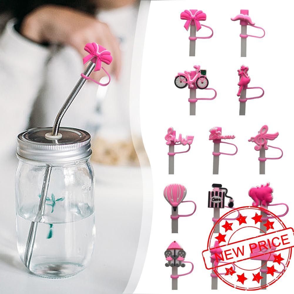 Fashion Pink Sweetheart Cartoon Straw Cover Cute Barbie Pvc Plug ...