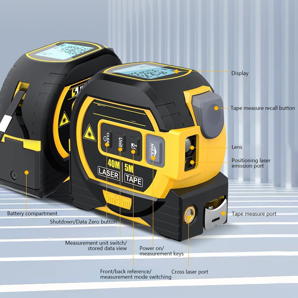 [Ddouble.my] 3-in-1 Almighty Ruler 5m Digital Tape Measure Electronic ...